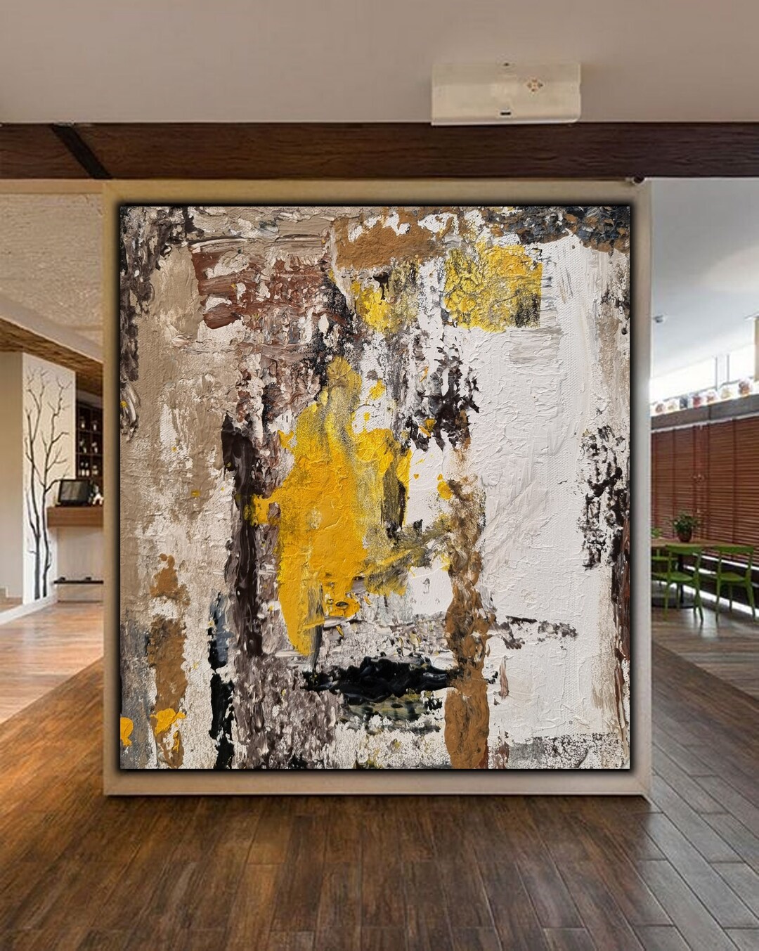 Colored Wall Art Deco Abstract Painting. Metallic Modern Artwork, Extra ...