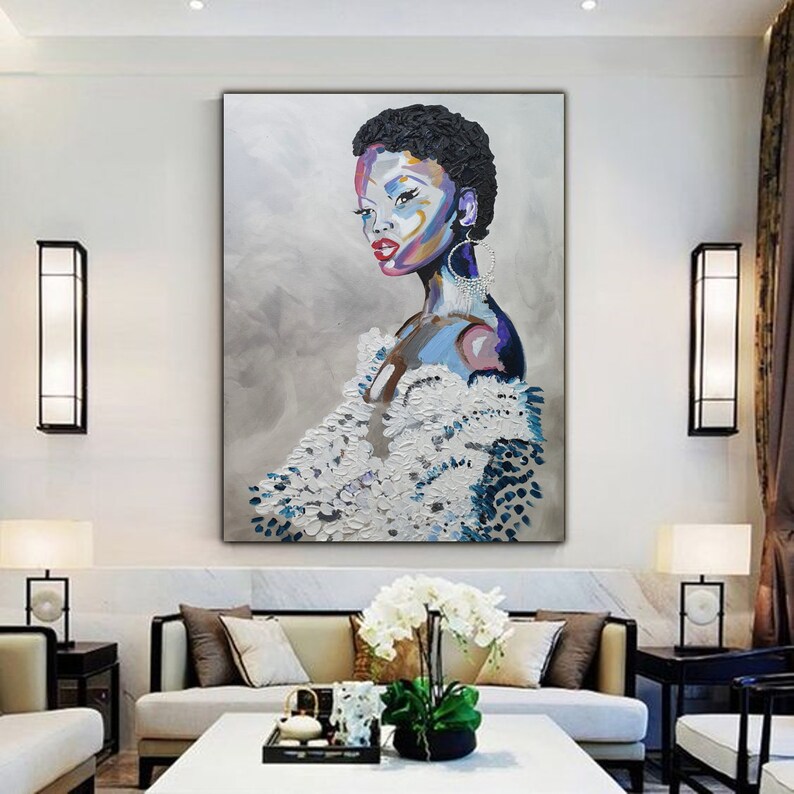 Original Classic Woman Painting. Large Colorful Figure | Etsy