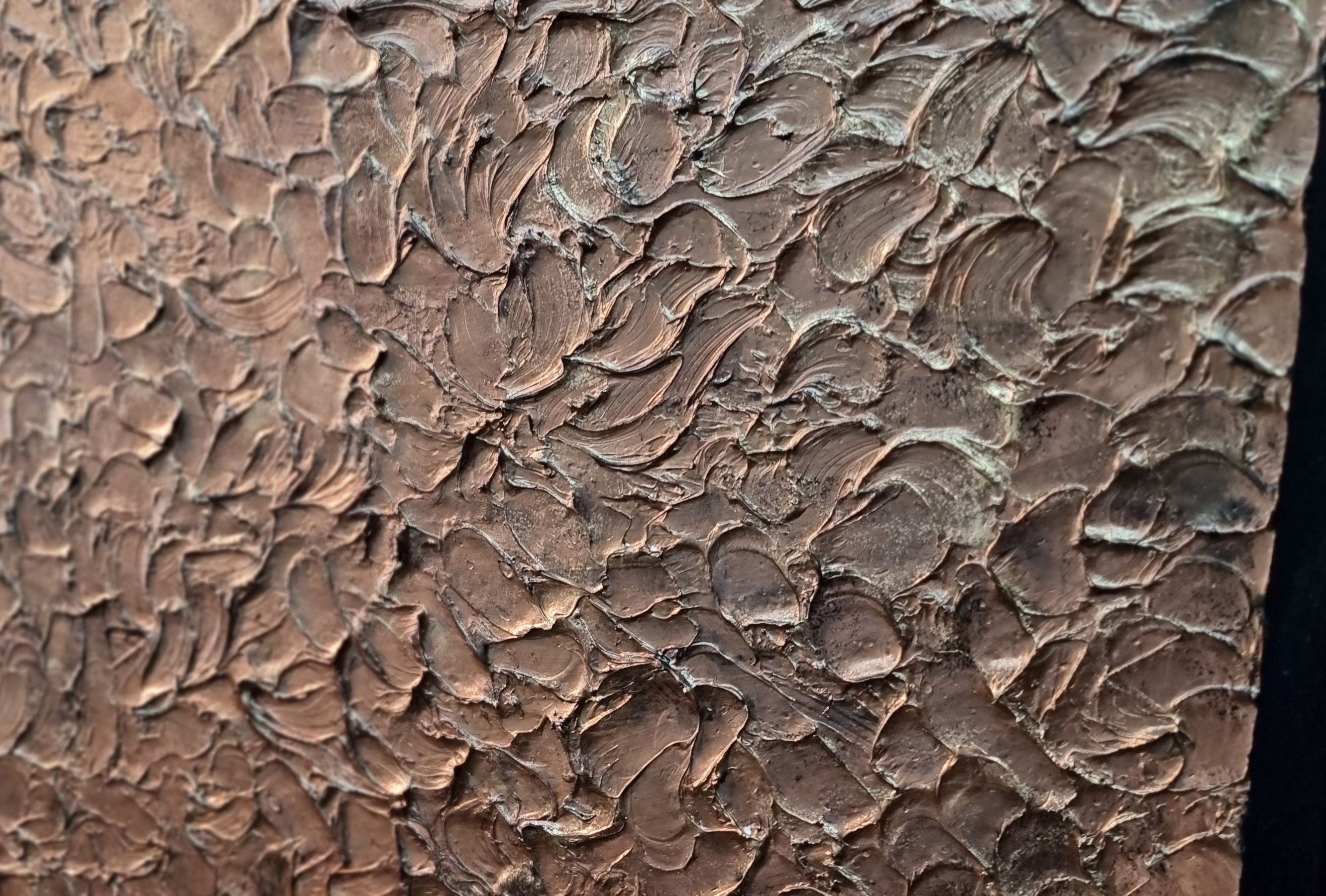Textured Copper Abstract Painting: Modern 3D Metallic Wall Art - Etsy
