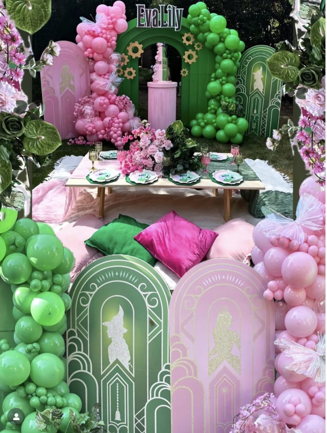 Wicked Inspired Backdrop Clipart | Glinda, Elphaba, Emerald City (PNG ...