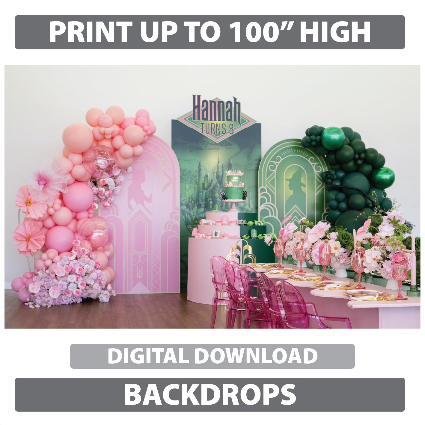 Wicked Inspired Backdrop Clipart | Glinda, Elphaba, Emerald City (PNG ...