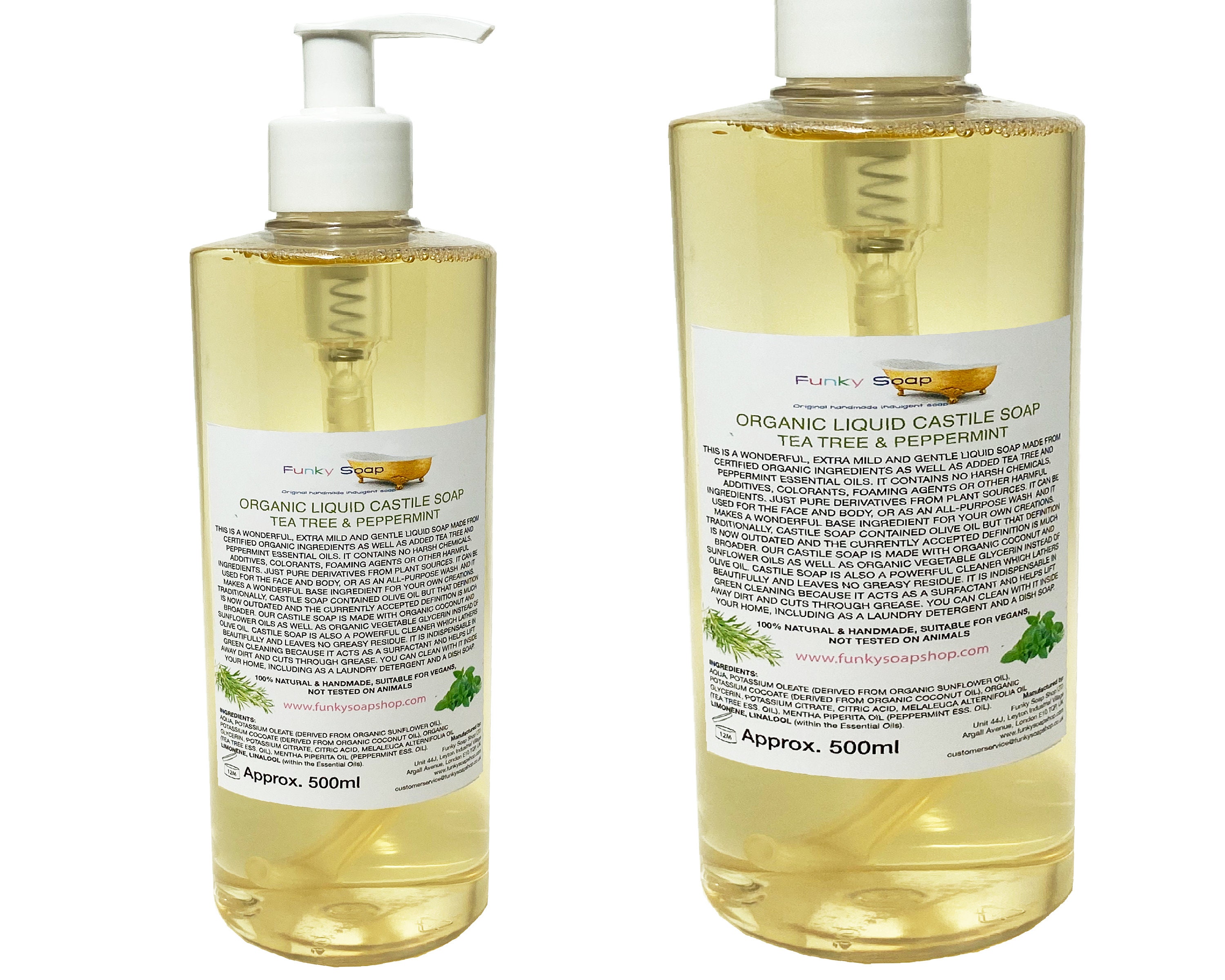 Organic Liquid Castile Soap Tea Tree/ Peppermint 100% Natural | Etsy