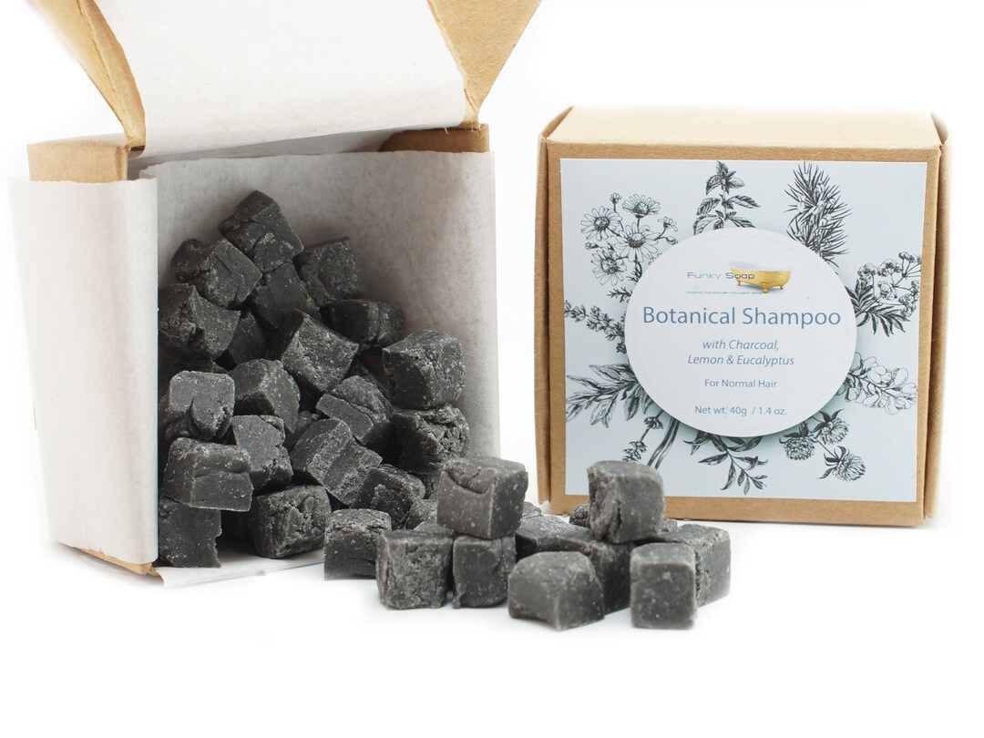 Botanical Shampoo Cubes With Charcoal & Lemon for Normal Hair, 40g - Etsy