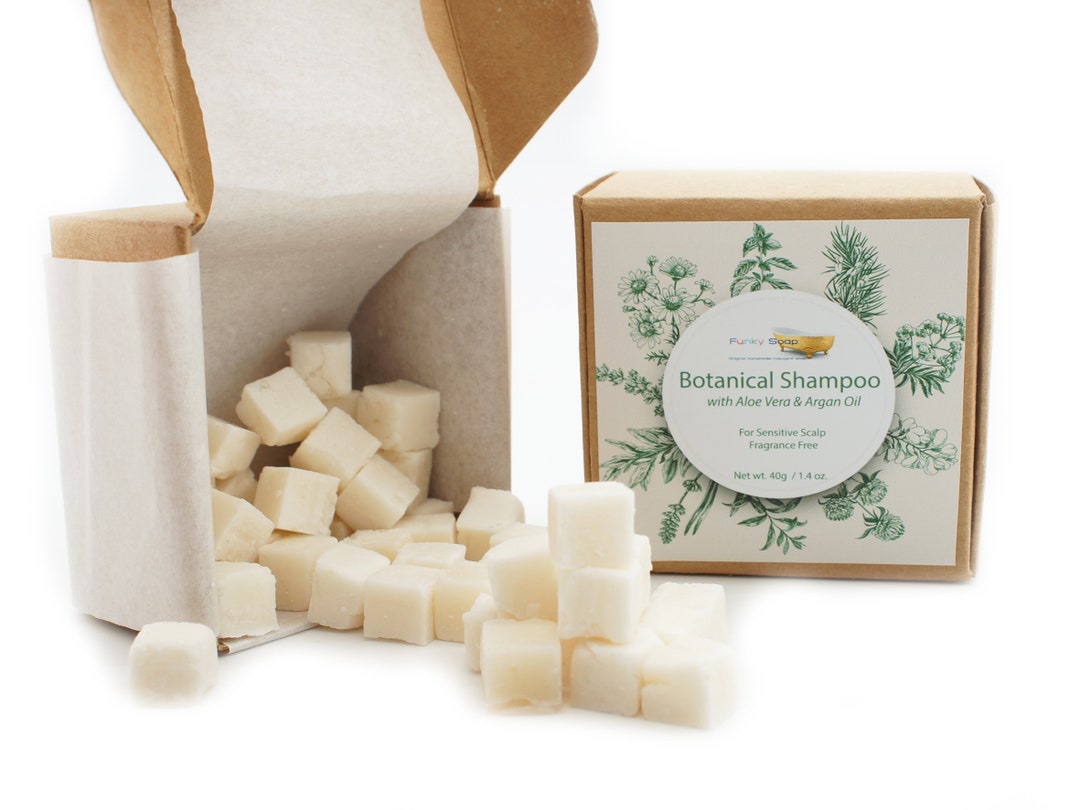 Botanical Shampoo Cubes With Aloe Vera & Argan Oil for Sensitive Scalp ...