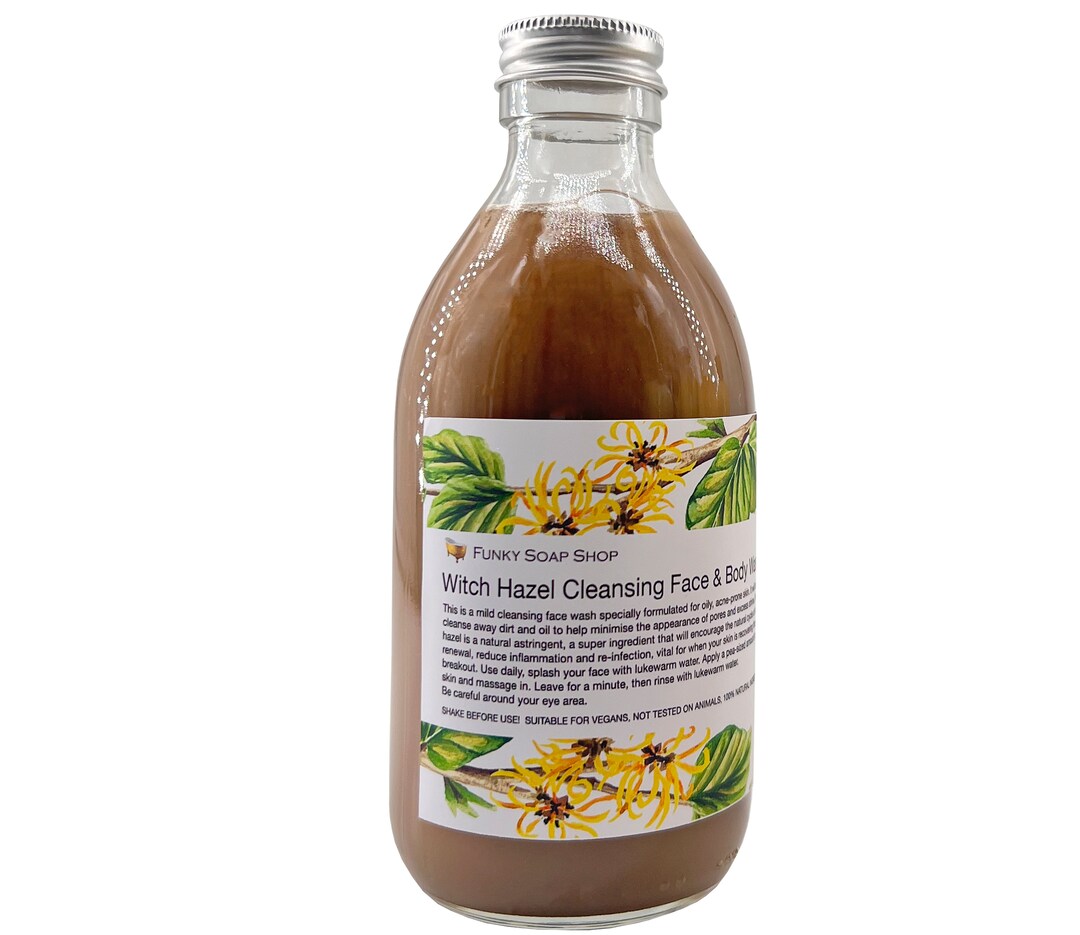 Witch Hazel Cleansing Face Wash Glass Bottle of 250ml - Etsy