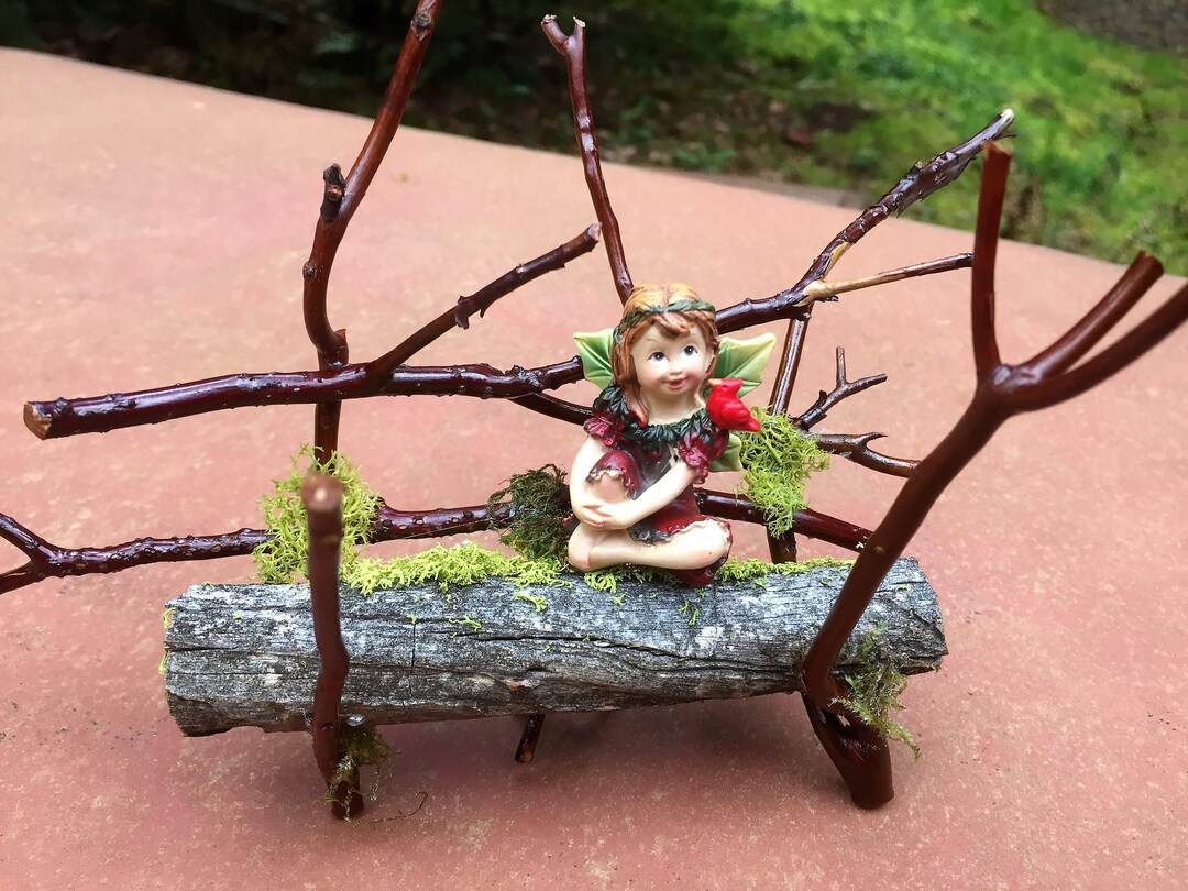 Fairy Bench Whimsical Fae Pair for Dollhouse Fairy Garden Christmas ...