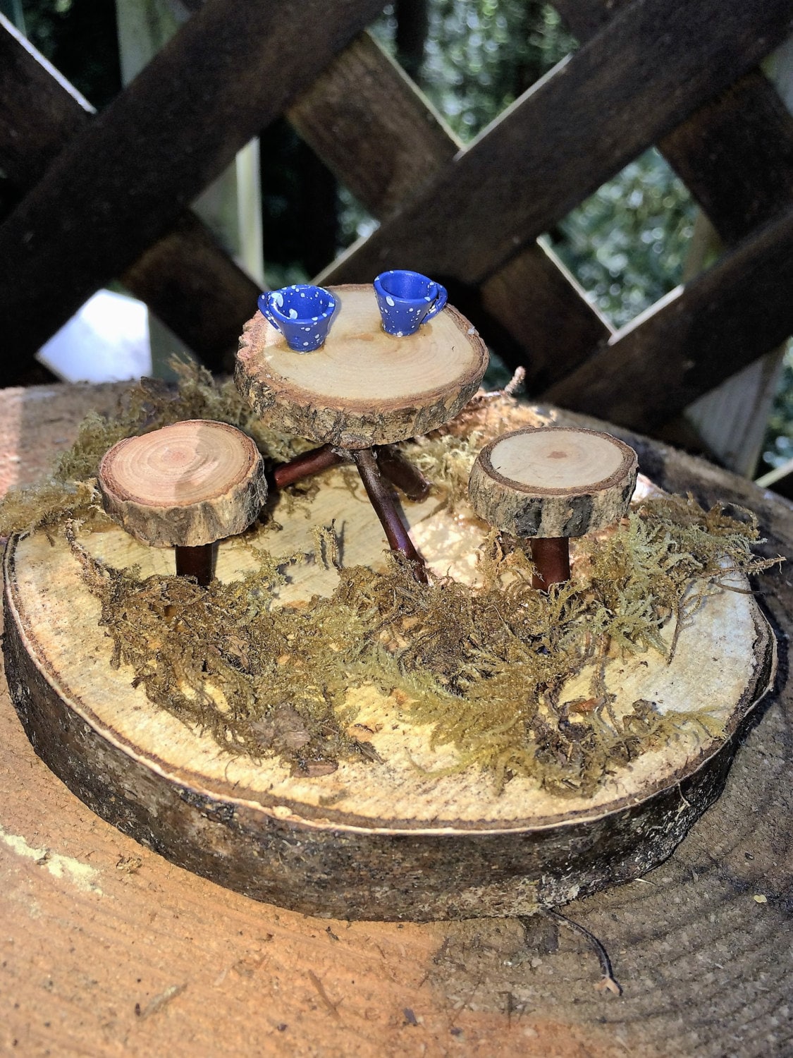 Fairy Table and Stools With Graniteware Cups - Etsy