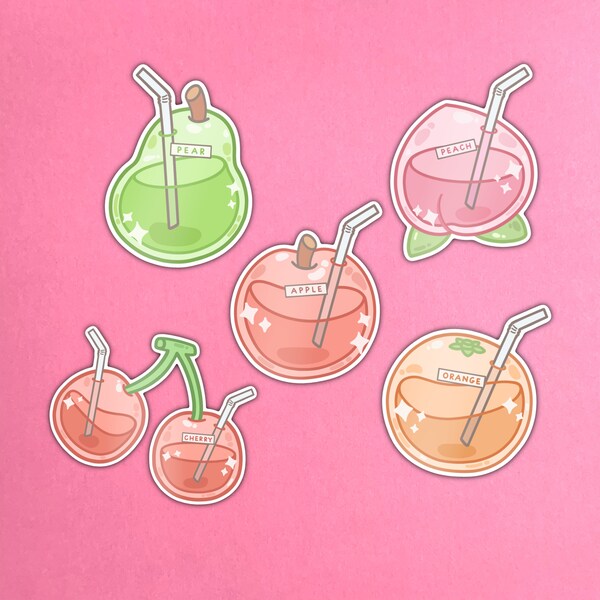 Kawaii Juice Box Stickers - Etsy