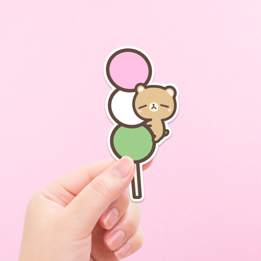 Mr. Bear Dango Sticker - Kawaii, Easy Peel, Japanese Sweets, Laptop ...