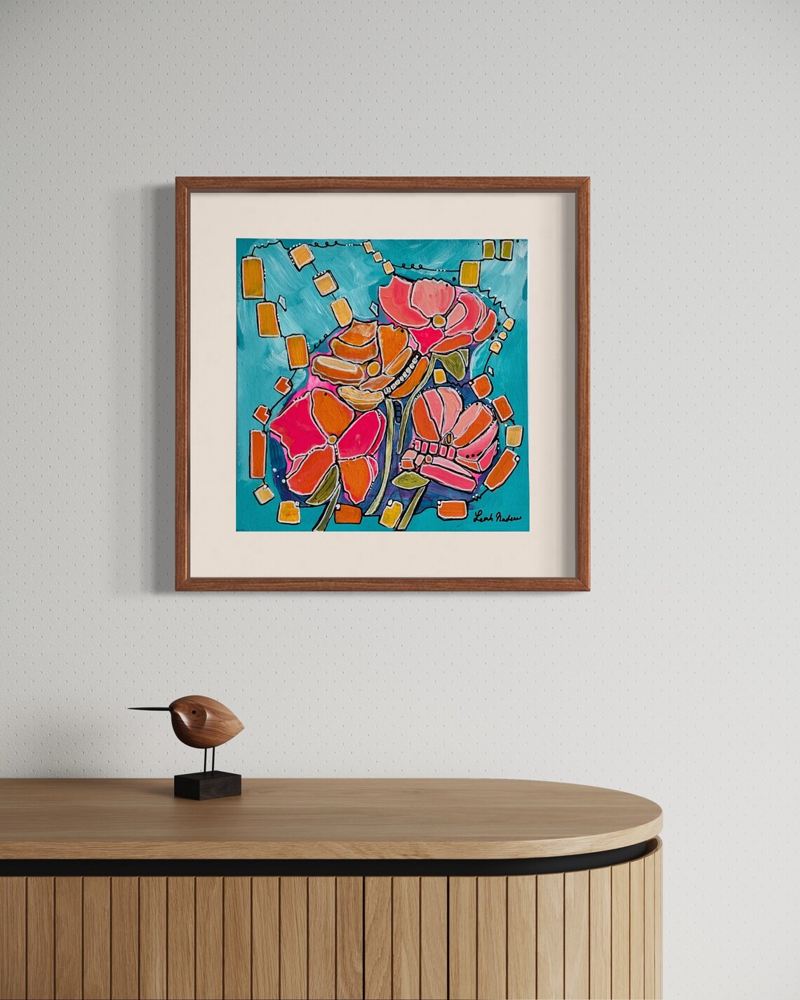 Floral Giclee Print: Mid Mod Daisies, Abstract Flower Wall Art - Etsy