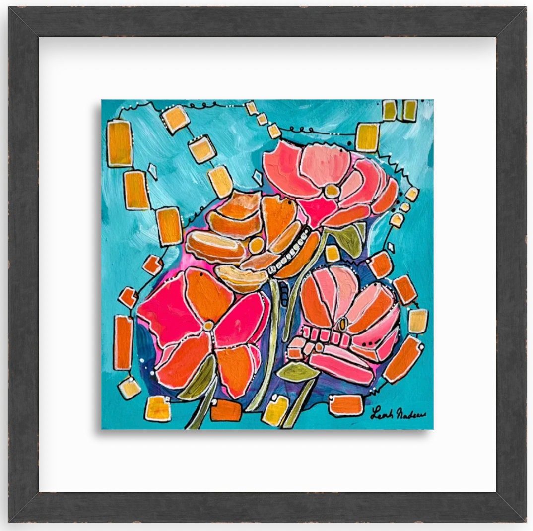 Floral Giclee Print: Mid Mod Daisies, Abstract Flower Wall Art - Etsy