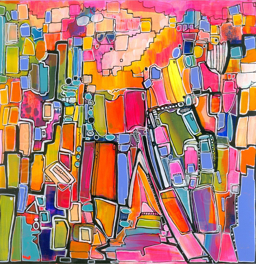 Colorful Geometric Art Print: Bold Abstract Giclee Wall Art - Etsy