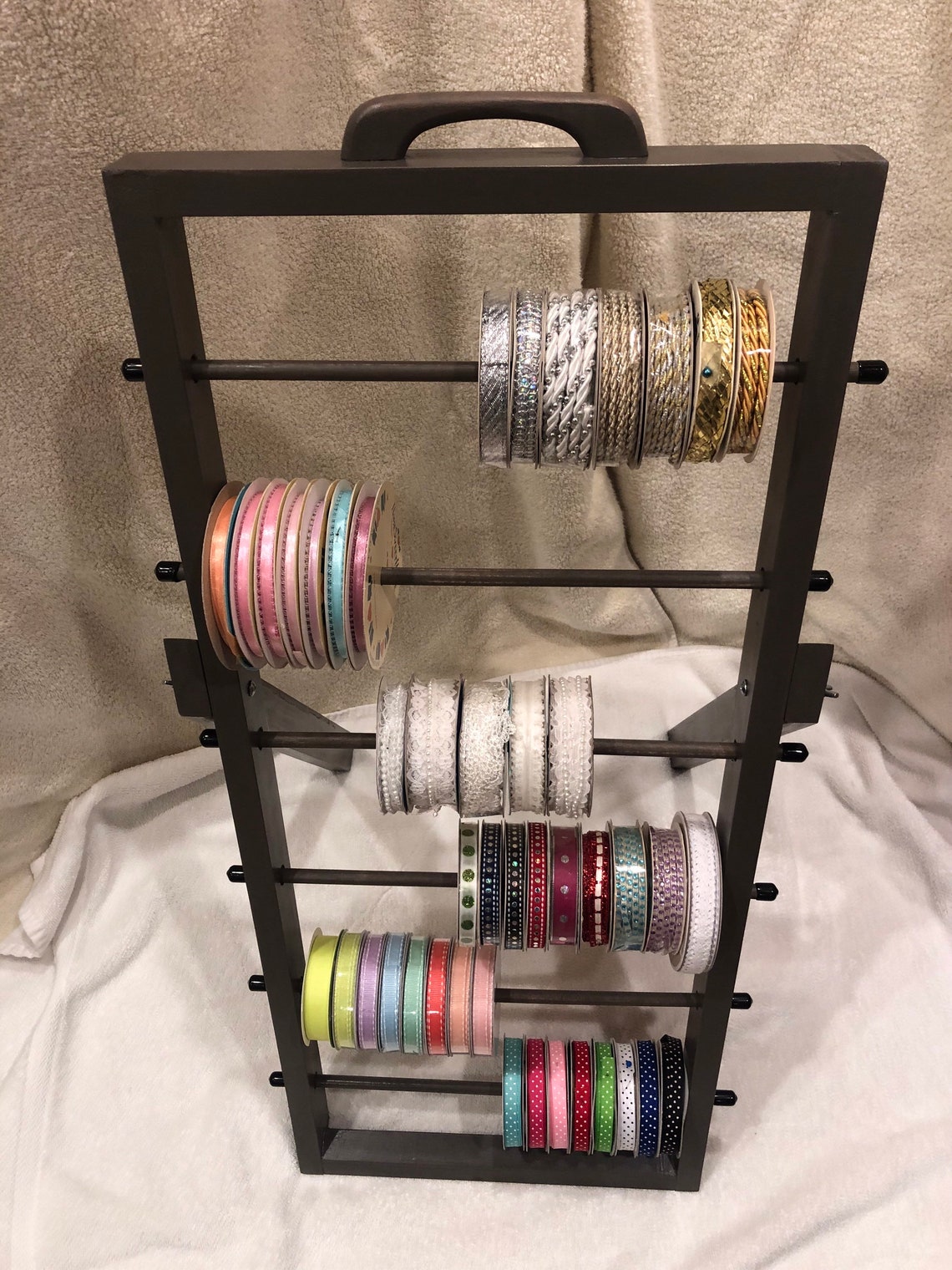 EXTRA LARGE Ribbon Spool Organizer Rack With Handle - Etsy Singapore