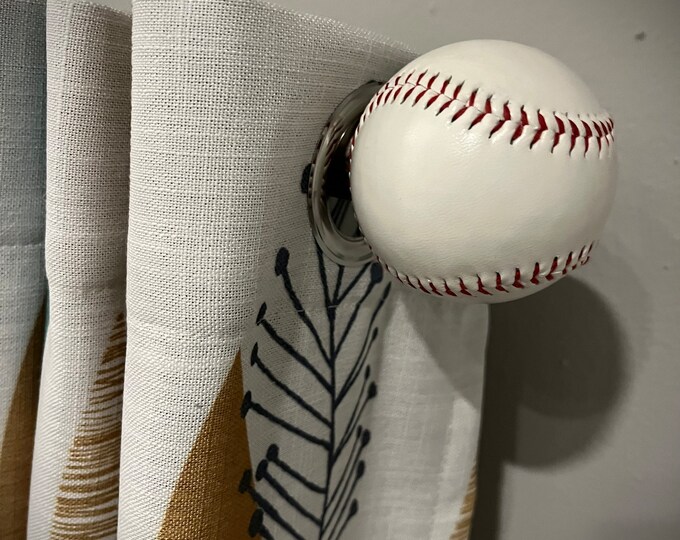 Authentic Baseball Curtain Finials (set of 2) With 1/4"-20 Screw Posts ...