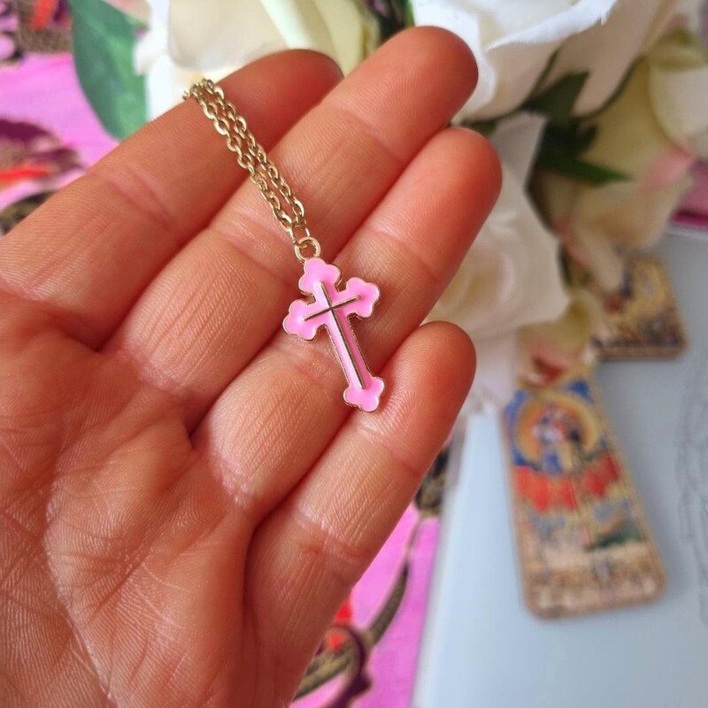 Girls Cross Necklace - Etsy
