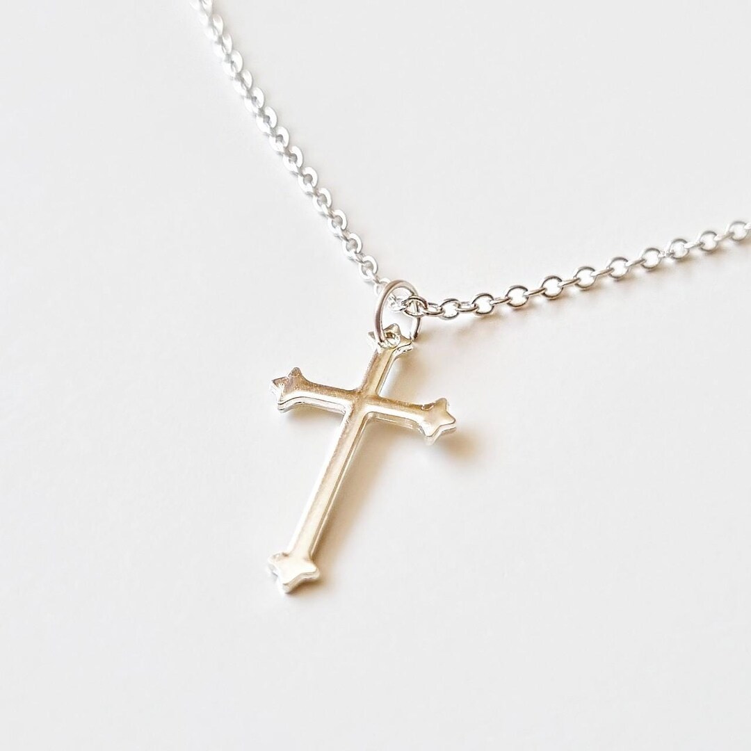 Simple Cross Necklace - Christian Cross Necklace - Latin Cross Necklace ...