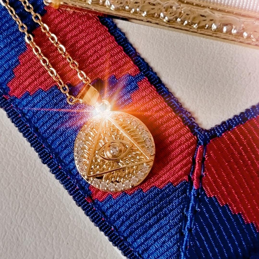 18kt Gold Plated Eye of Providence Necklace - All Seeing Eye Necklace ...