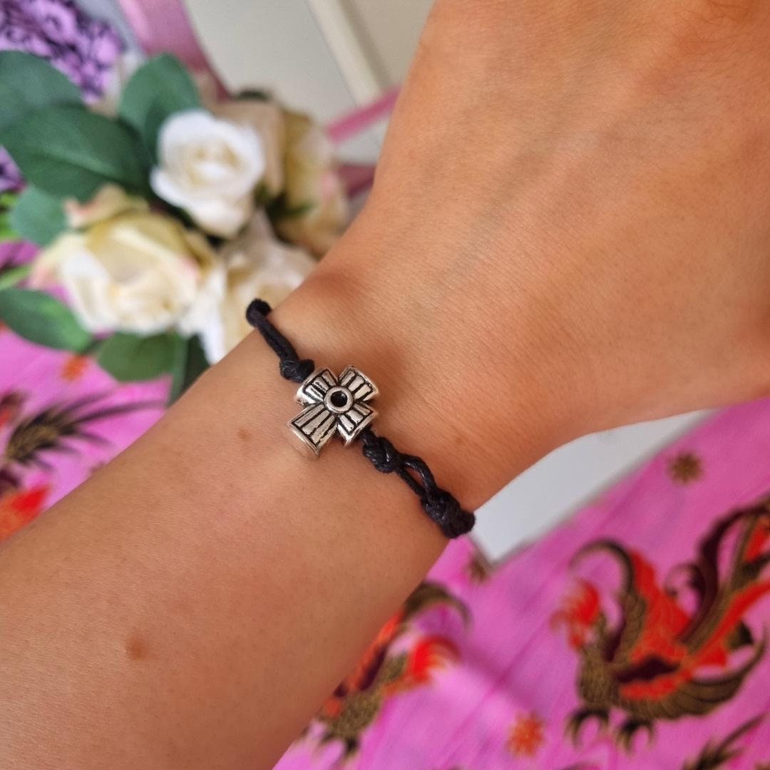 Christian Cross Cord Bracelet - Knights Templar Bracelet - Masonic ...