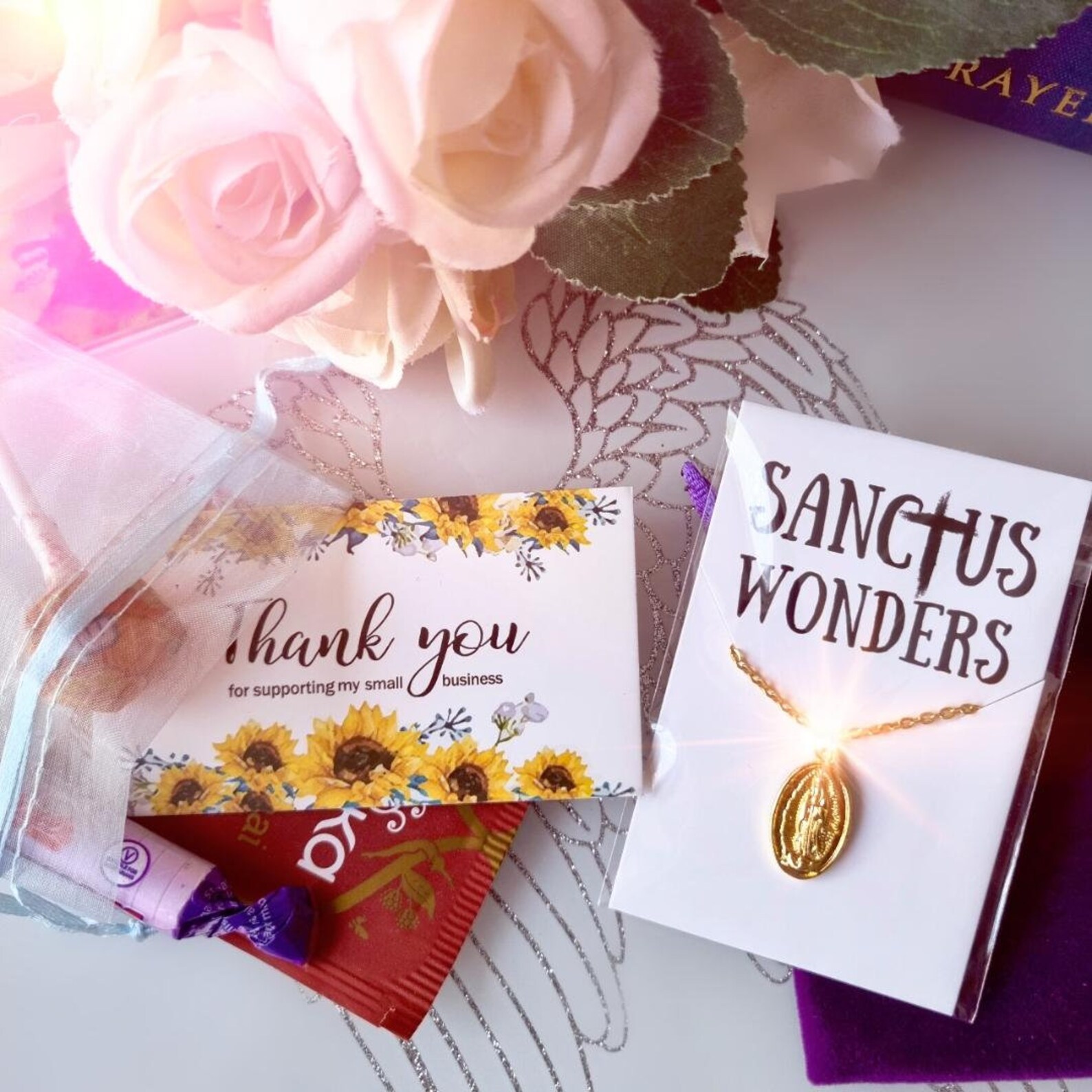 Pretty 18k Gold Plated Crucifix Necklace With Pink Cubic Zirconia ...