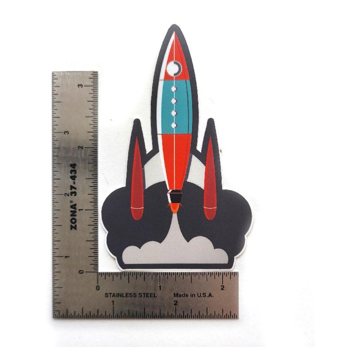 Sticker - Retro Space Age Rocket - Etsy