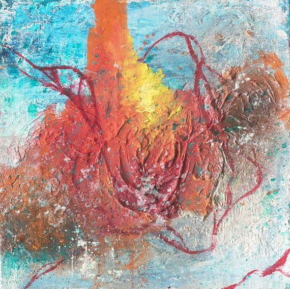 small abstract expressionism mixed media painting Patina Breakthrough ...