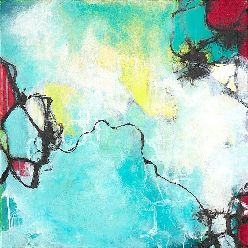 square blue abstract expressionism oil painting Signals Oil Art ...