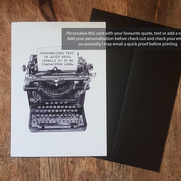 Typewriter Card - Etsy