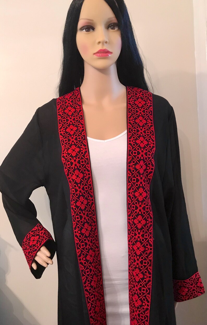 Long Black Chiffon jacket / top/ bolero/ longline Kimono with | Etsy