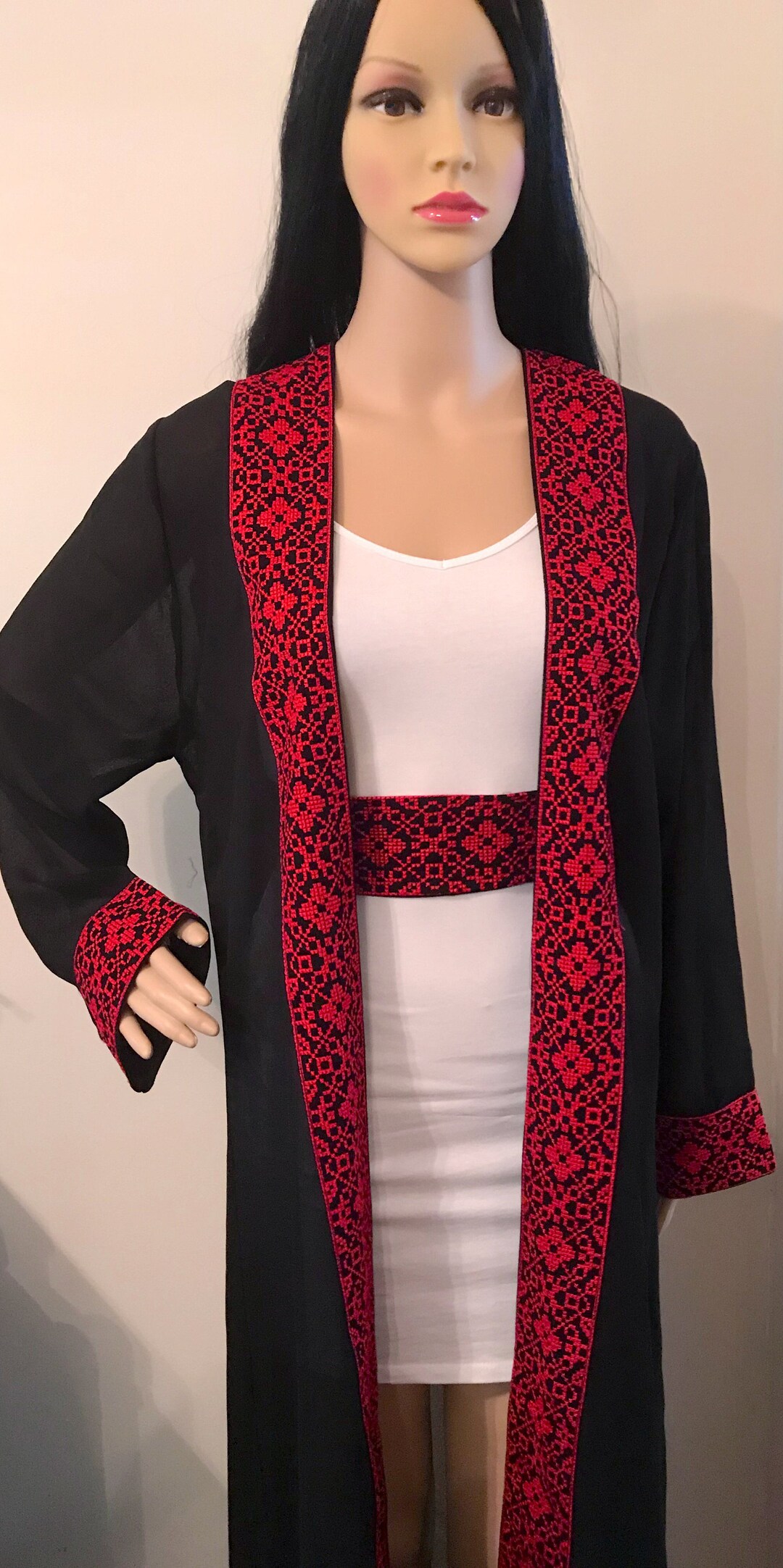 Long Black Chiffon Jacket / Top/ Bolero/ Longline Kimono With ...