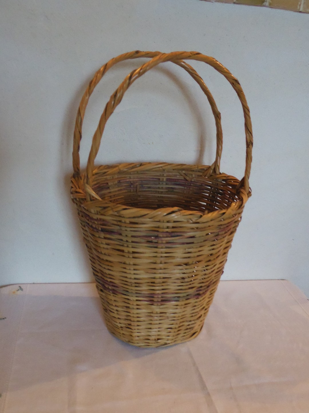 Old French Bakery Bread Basket With Double Handles, Basket Containing ...