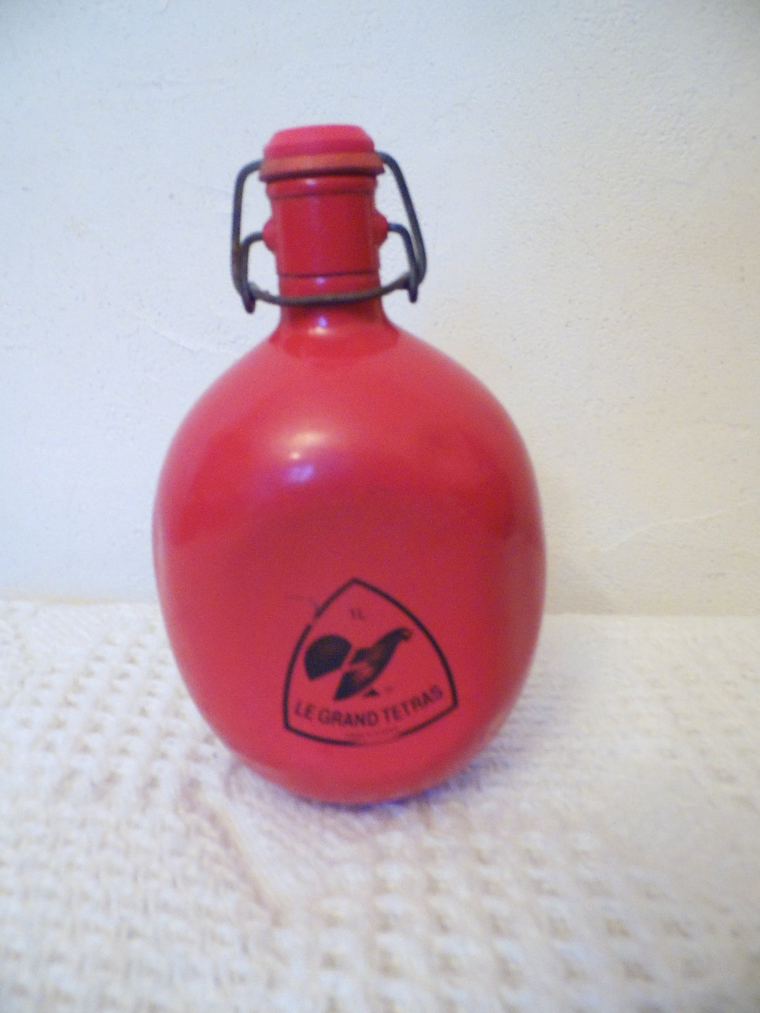 Gourde Alu Vintage Le Grand Tetras Color Red, Capacity 1 Liter, Made in ...