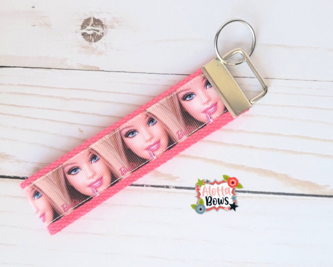 Barbie Keyfob, Barbie Keychain, Barbie Wristlet, Barbie, Pink Keychain ...