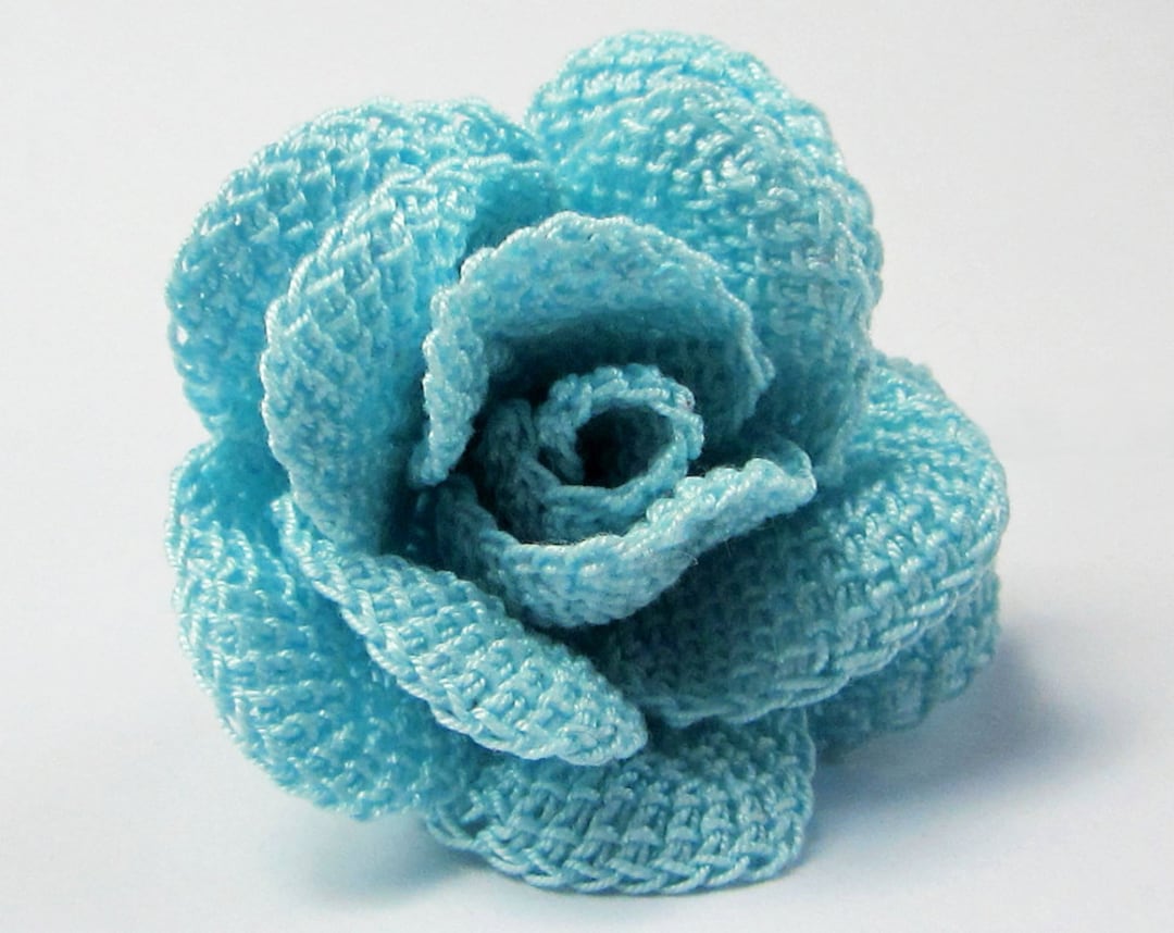 Crochet Rose PATTERN LEFT Handed Realistic Rose Using Tunisian Crochet ...
