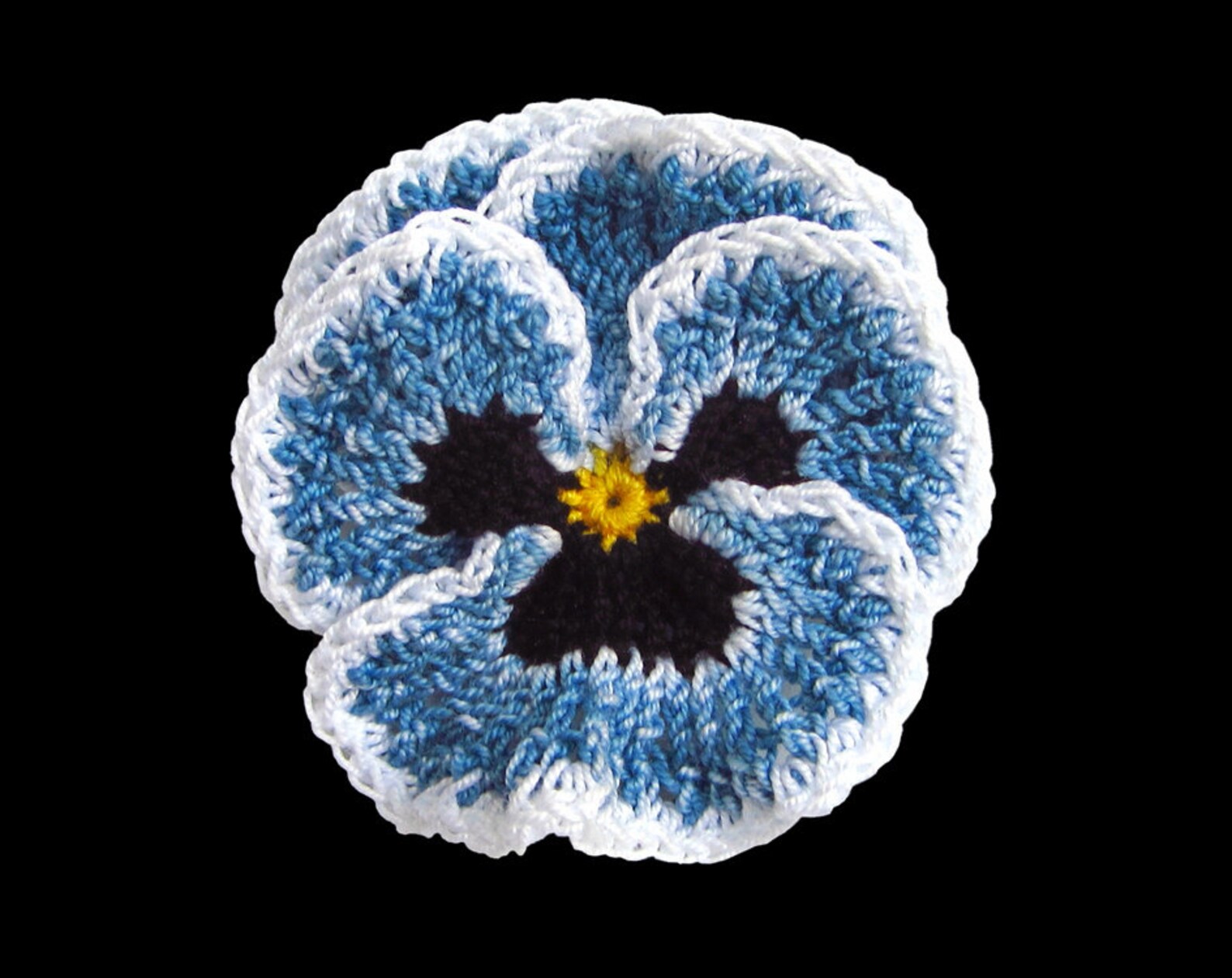 Crochet Pansy PATTERN PDF LEFT Handed Tutorial for Appliques | Etsy