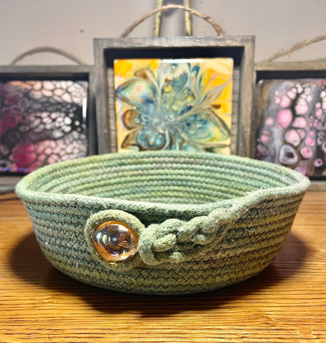 Hand-dyed Cotton Rope Bowl, Coiled. - Etsy