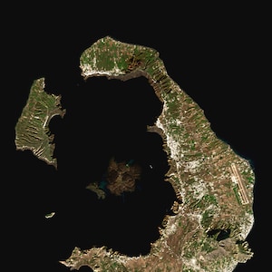 Santorini: Greece Aerial Map, Satellite Image, Satellite Map, Travel, Map Art, Art Print, Map - Etsy