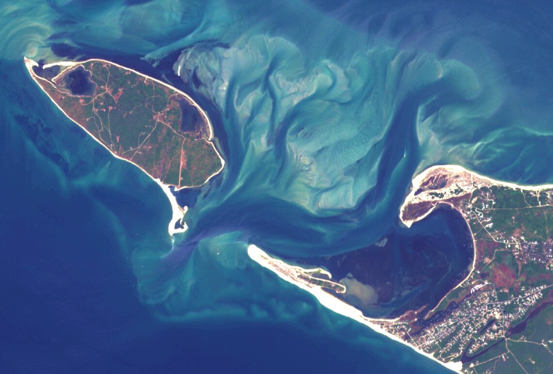 Nantucket Satellite Imagery, Massachusetts, USA, Aerial Map, Map Art ...