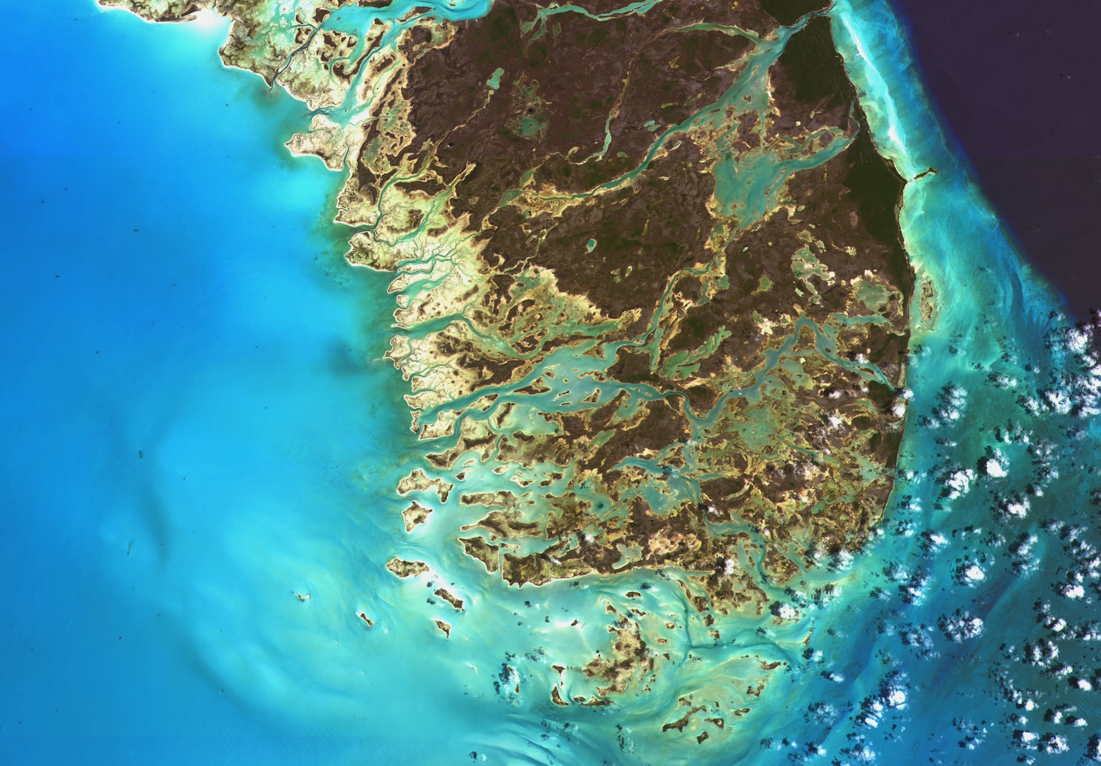 Bahamas, Andros Island Aerial Map: the Bahamas, Central Andros ...
