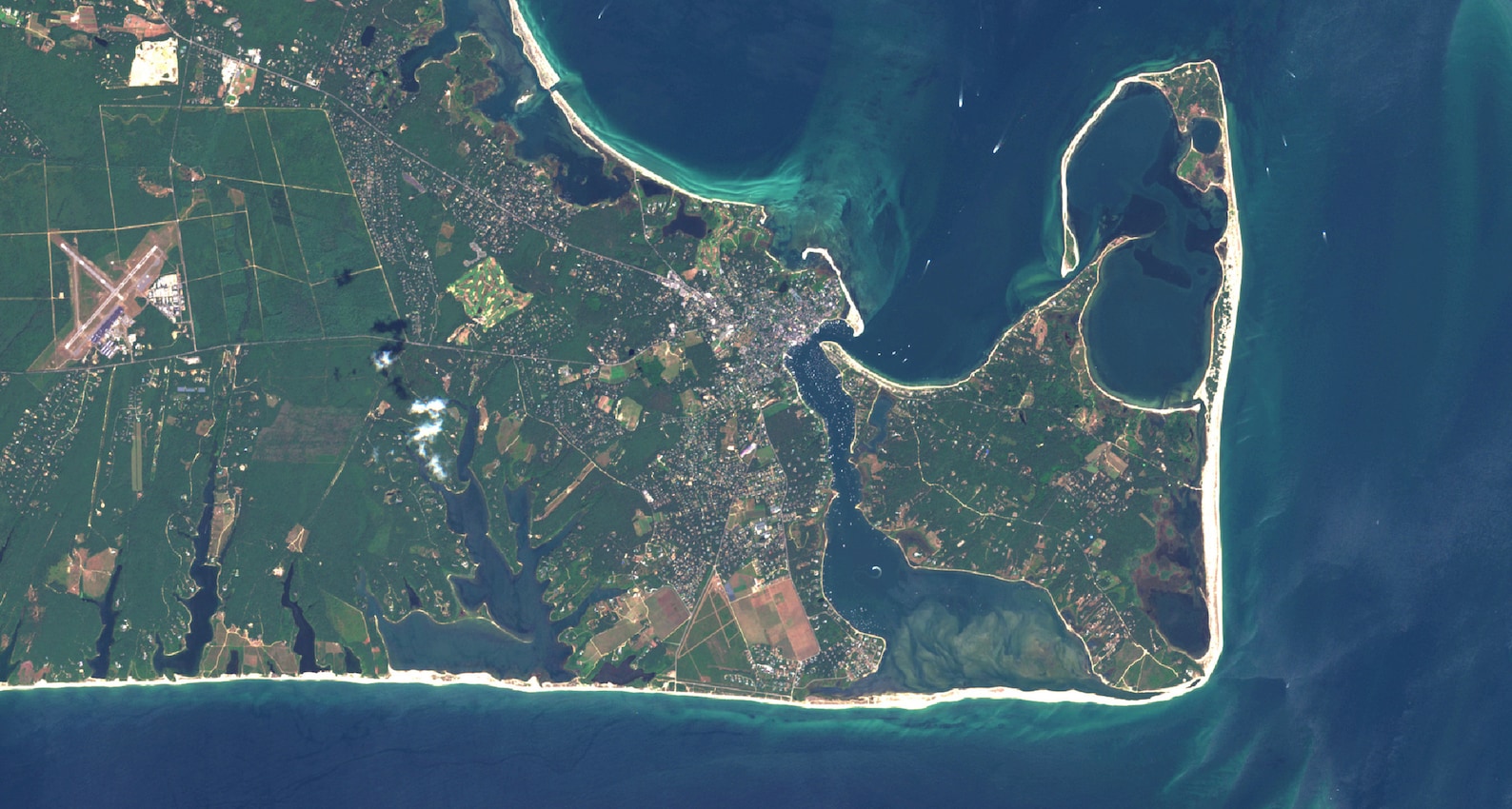 Martha's Vineyard and Nantucket Satellite Imagery Canvas Print, Cape ...