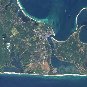 Martha's Vineyard and Nantucket Satellite Imagery Canvas Print, Cape ...