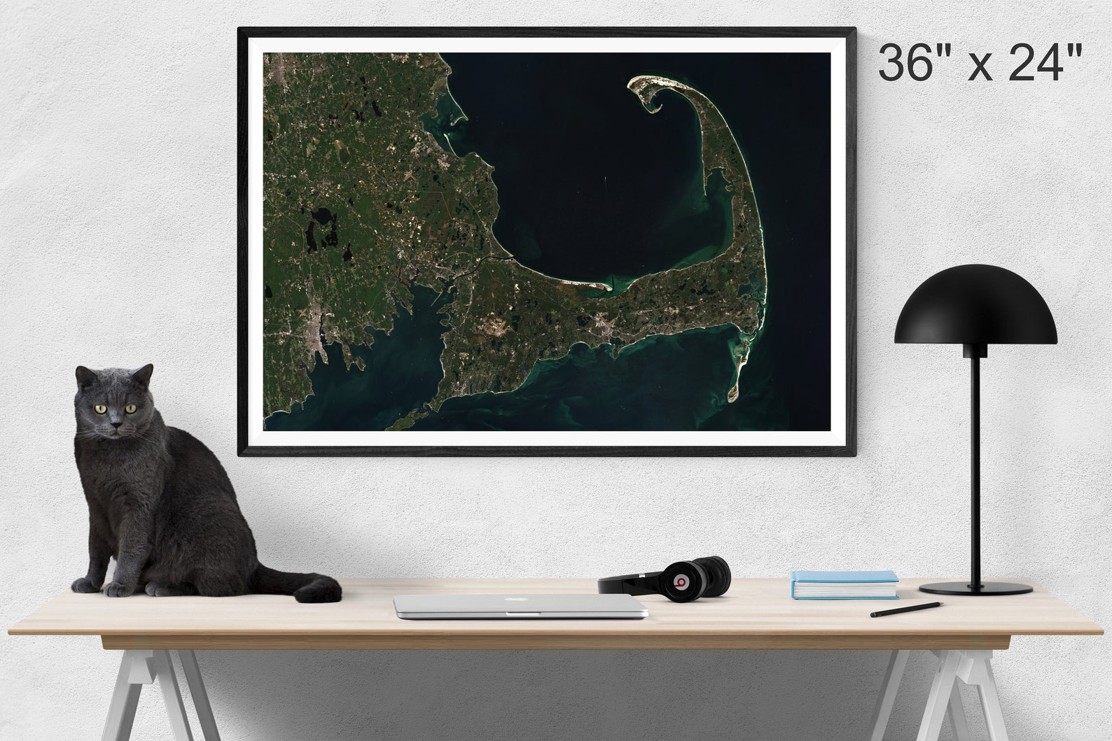 Cape Cod Satellite Imagery, Massachusetts, USA, Aerial Map, Map Art ...