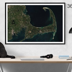 Cape Cod Satellite Imagery, Massachusetts, USA, Aerial Map, Map Art ...