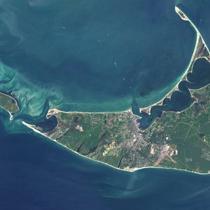 Martha's Vineyard and Nantucket Satellite Imagery Canvas Print, Cape ...