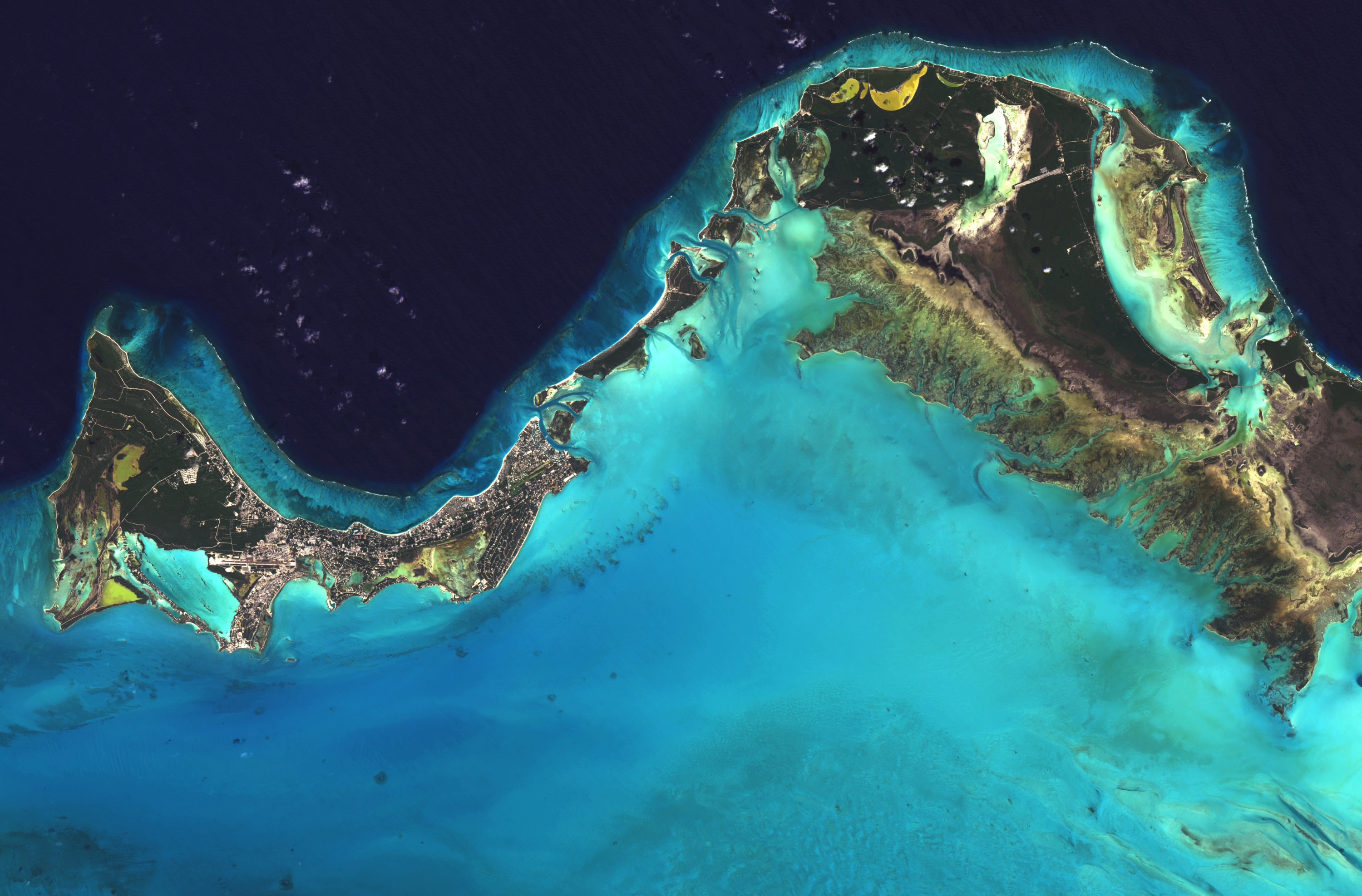 Turks and Caicos Satellite Imagery, Aerial Map, Map Art, Vibrant ...