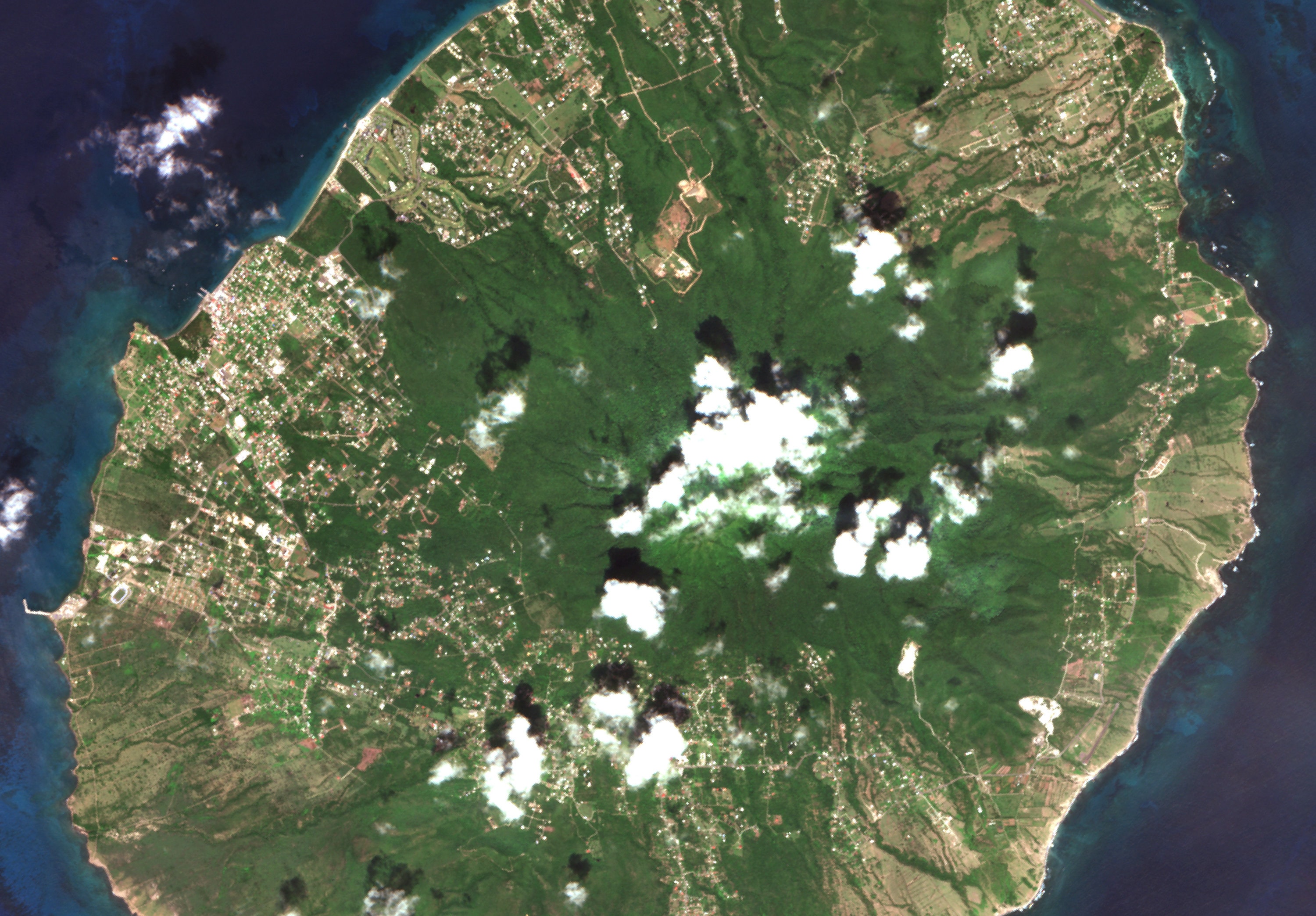 St. Kitts and Nevis Satellite Imagery, St Kitts & Nevis, Caribbean Sea ...