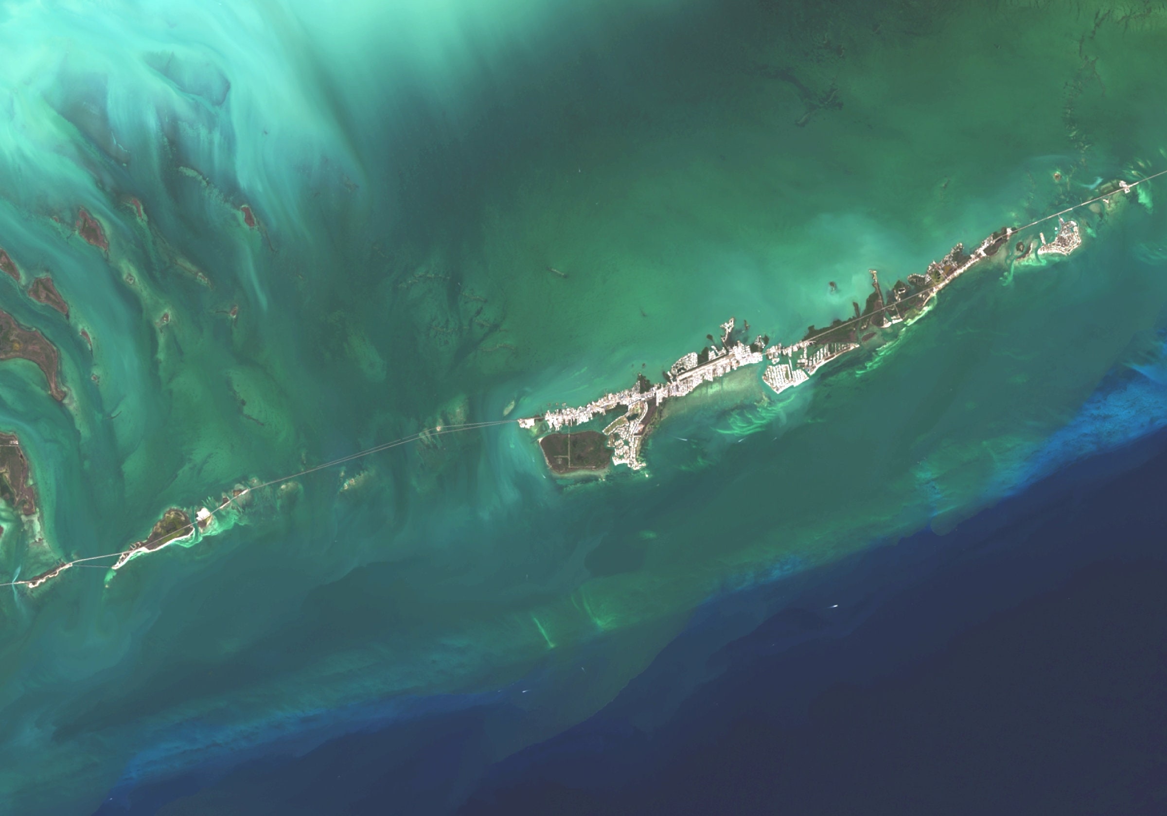 Florida Keys Satellite Imagery Canvas, Canvas Print, Florida, Florida ...