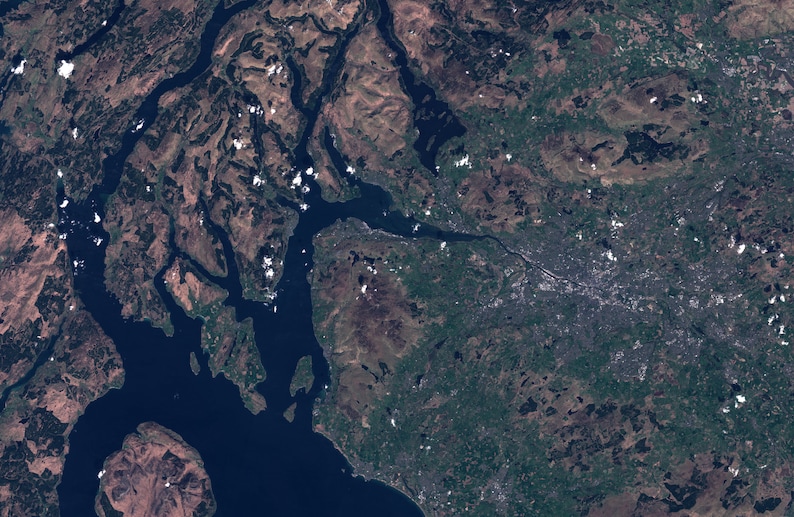 Scotland Satellite Imagery, Scotland From Space, Travel, Aerial Map, Map Art, Satellite Image ...