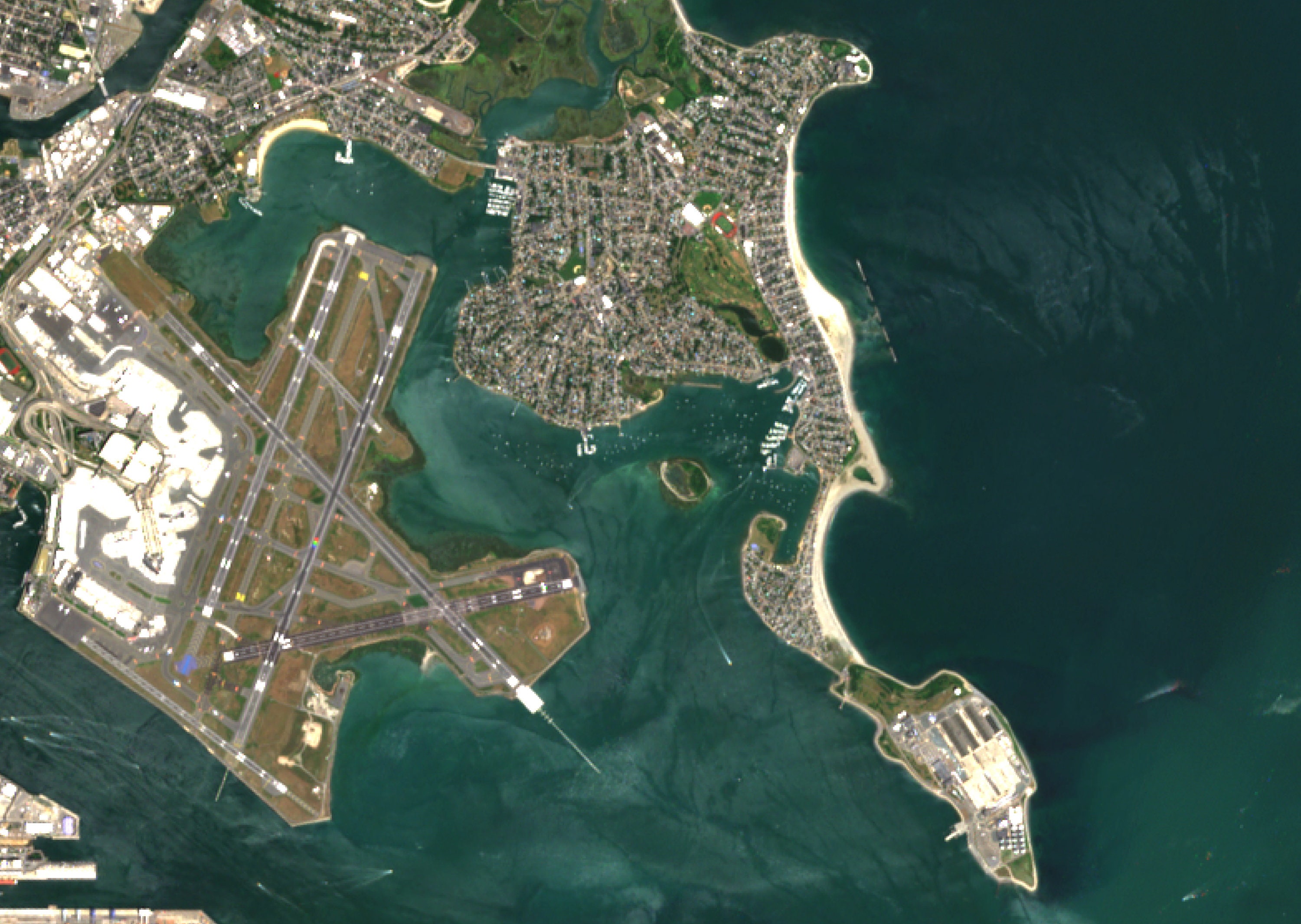 Boston Region Satellite Imagery, Boston, Massachusetts, USA, Aerial Map ...