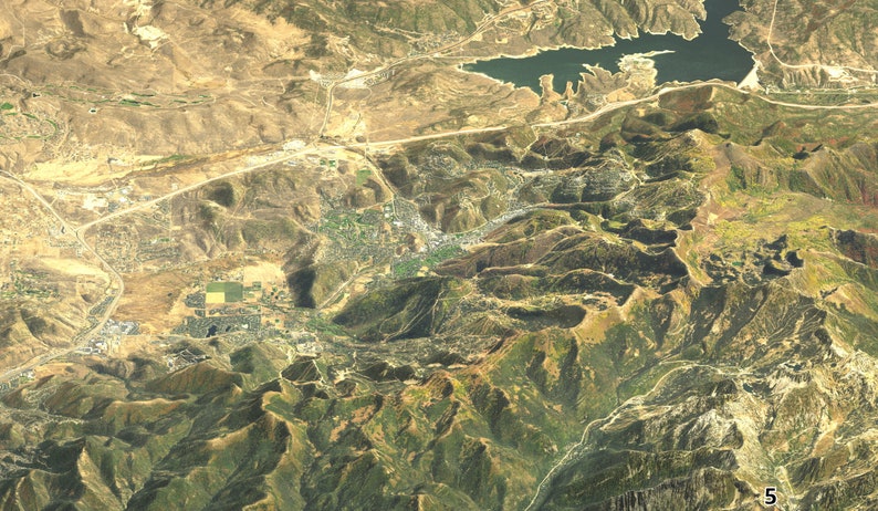Central Wasatch Range 3D Map, Utah, Aerial Map, Map Art, 3D Rendering ...
