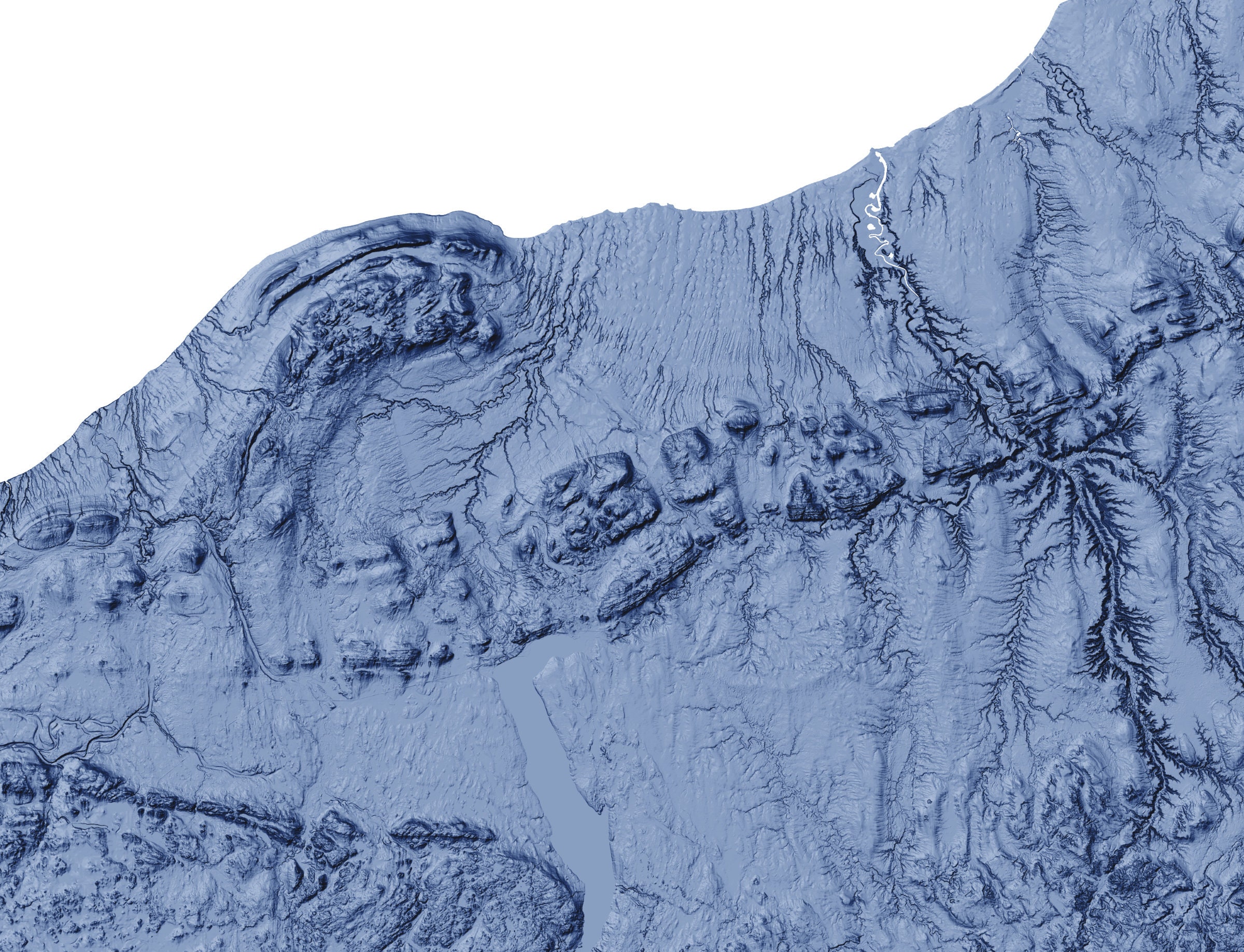 Upper Peninsula of Michigan Terrain Map, Map Art, Cartography, Shaded ...